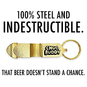 Chug Buddy Beer Shotgun Tool Metal Can Opener Keychain - Shotgun Chugging Tool - Shot Gun Tool gold steel beer bong shotgunning 4in1 tool - parties tailgating gift drinking accessories (Black)