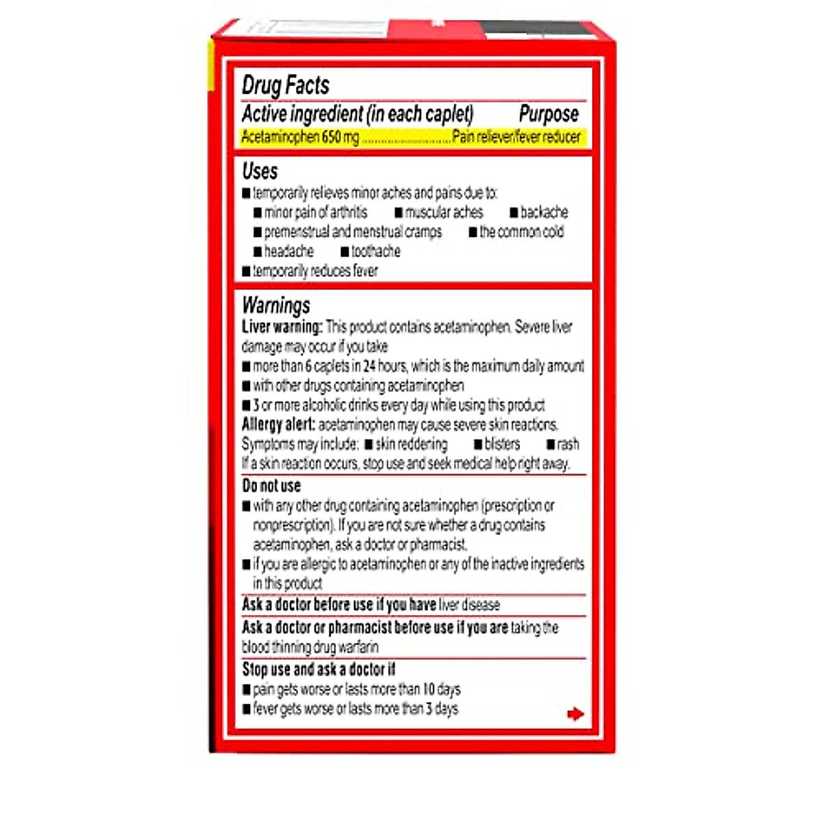 Tylenol 8 Hour Arthritis & Joint Pain Acetaminophen Caplets, 50 Count