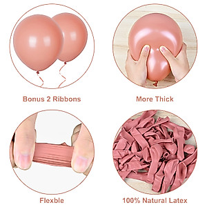 Dusty Rose Balloons Different Sizes, 105Pcs Dusty Pink Balloon Garland Arch Kit 18 12 10 5Inch Latex Wedding Mauve Balloon, Engagement Birthday Baby Shower Bride Anniversary Gender Reveal Party Decor