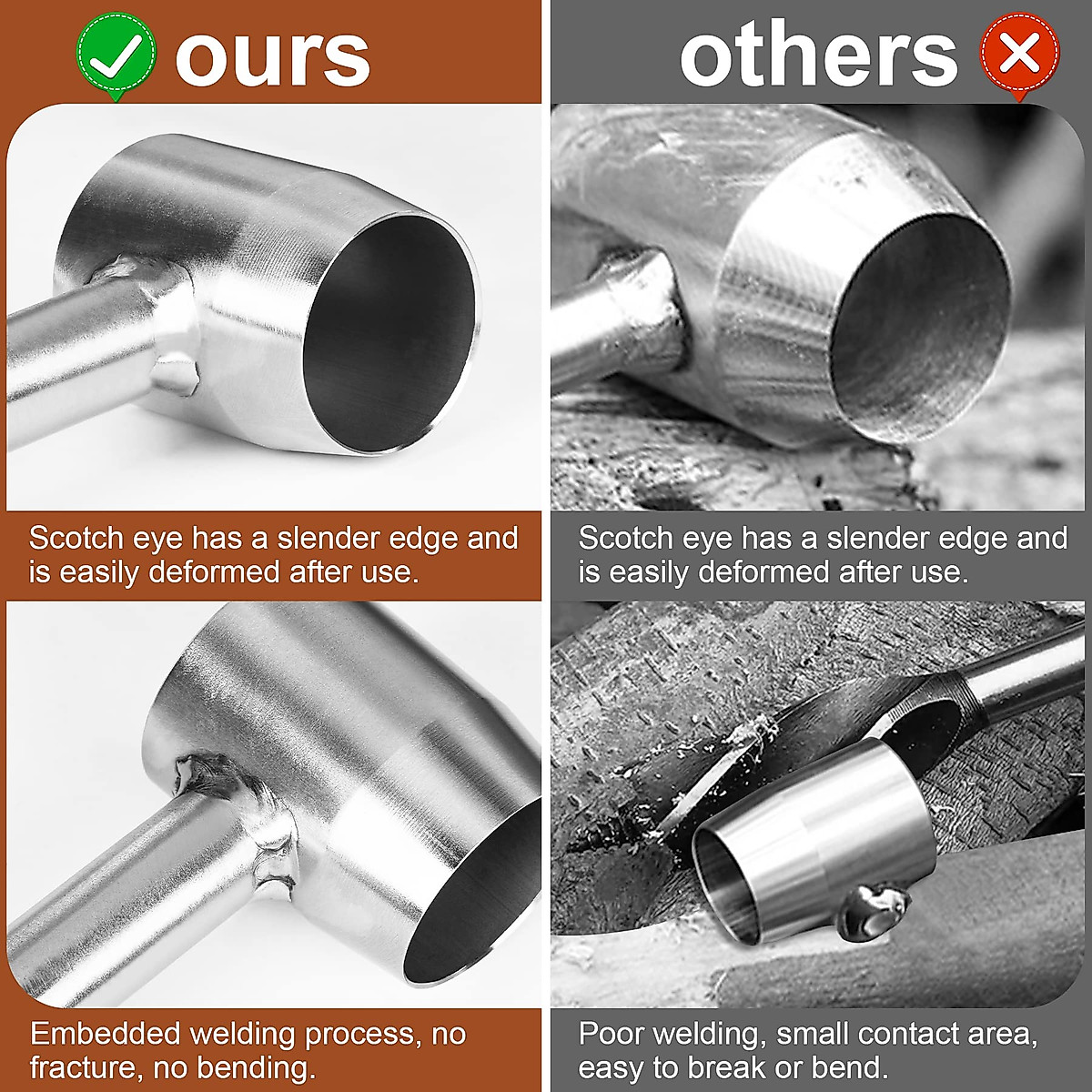 Bushcraft Hand Auger Wrench Bushcraft Gear and Equipment Settlers Wrench Survival Tools Scotch Eye Wood Auger Drill Peg and Manual Hole Maker Multitool for Outdoor Backpacking Camping Bushcrafting