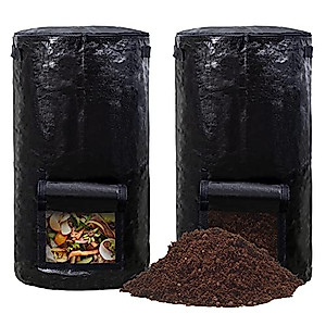 MyLifeUNIT Compost Bins Outdoor, Reusable Yard Waste Bags, 34 Gallon (2 Pack)