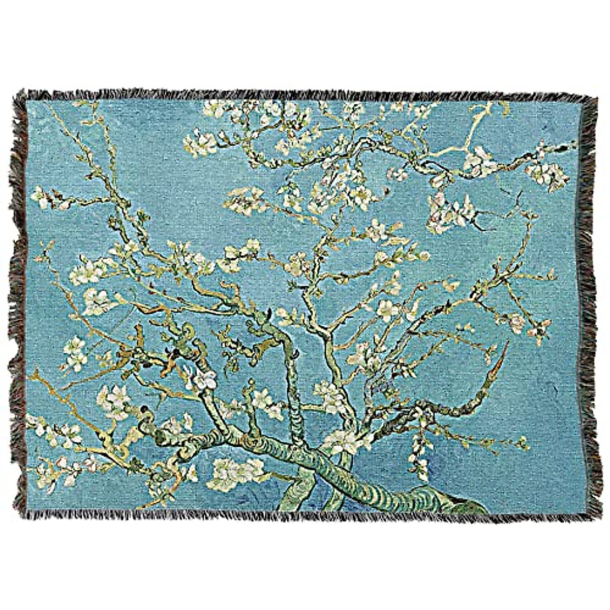 Pure Country Weavers Almond Blossoms Blanket by Vincent Van Gogh - Fine Art Gift Tapestry Throw Woven from Cotton - Made in The USA (72x54)