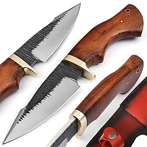 SHARD BLADE Handmade Carbon Steel Hunting Knife with Sheath Fixed Blade knives Wood Handle Camping Knife Bushcraft Knife, Survival Hunting Knife