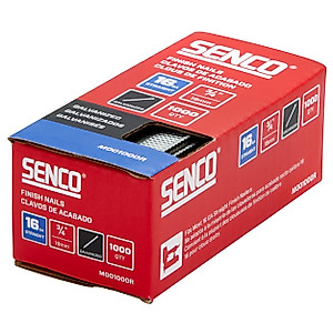 SENCO M001000R 3/4" 16 Gauge Straight Finish Nails, Galvanized Finish 1,000 Count Pack