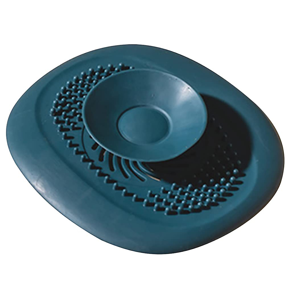 Hair Catcher Durable Silicone Hair Stopper Shower Drain Covers Easy to Install and Clean Suit for Bathroom Bathtub and Kitchen 1 Pack, Blue