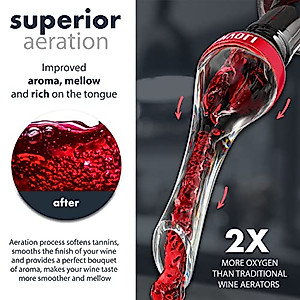 VINVOLI Wine Aerator - New 2023 Luxury Wine Air Aerator - Wine Aerators Pourer - Red Wine Decanter with Aerator - Wine Aerator Pourer Spout - Professional Quality for Wine Lovers and Sommeliers