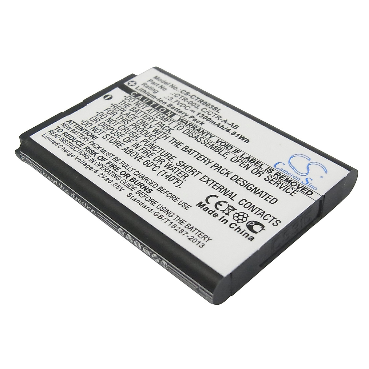 CXYZ 1300mAh Battery Replacement for Nintendo C/CTR-A-AB, CTR-003 2DS XL, 3DS, CTR-001, JAN-001, MIN-CTR-001, Switch Pro Controller