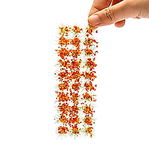 90 Pcs DIY Miniature Colorful Flower Cluster Flower Vegetation Groups Static Grass Tufts for Train Landscape Railroad Scenery Sand Military Layout Model Miniature Bases and Dioramas