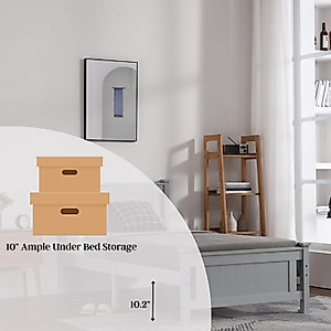 AOCOROE Twin Bed Frame for Boys and Girls, Twin Size Wooden Platform Bed with Vertical Stripe Headboard, Foot Board, Slats Included, No Box Spring Needed, Grey