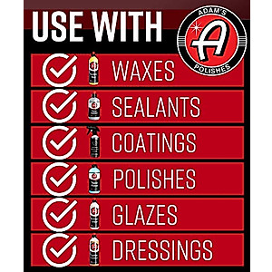 Adams Microfiber Applicator Pad (2 Pack) – All Purpose Car Detailing Applicator Sponge | Use with Ceramic Coating for Cars, Car Wax, Paint Sealants, Compound, Polish, Conditioner, Glazes & More