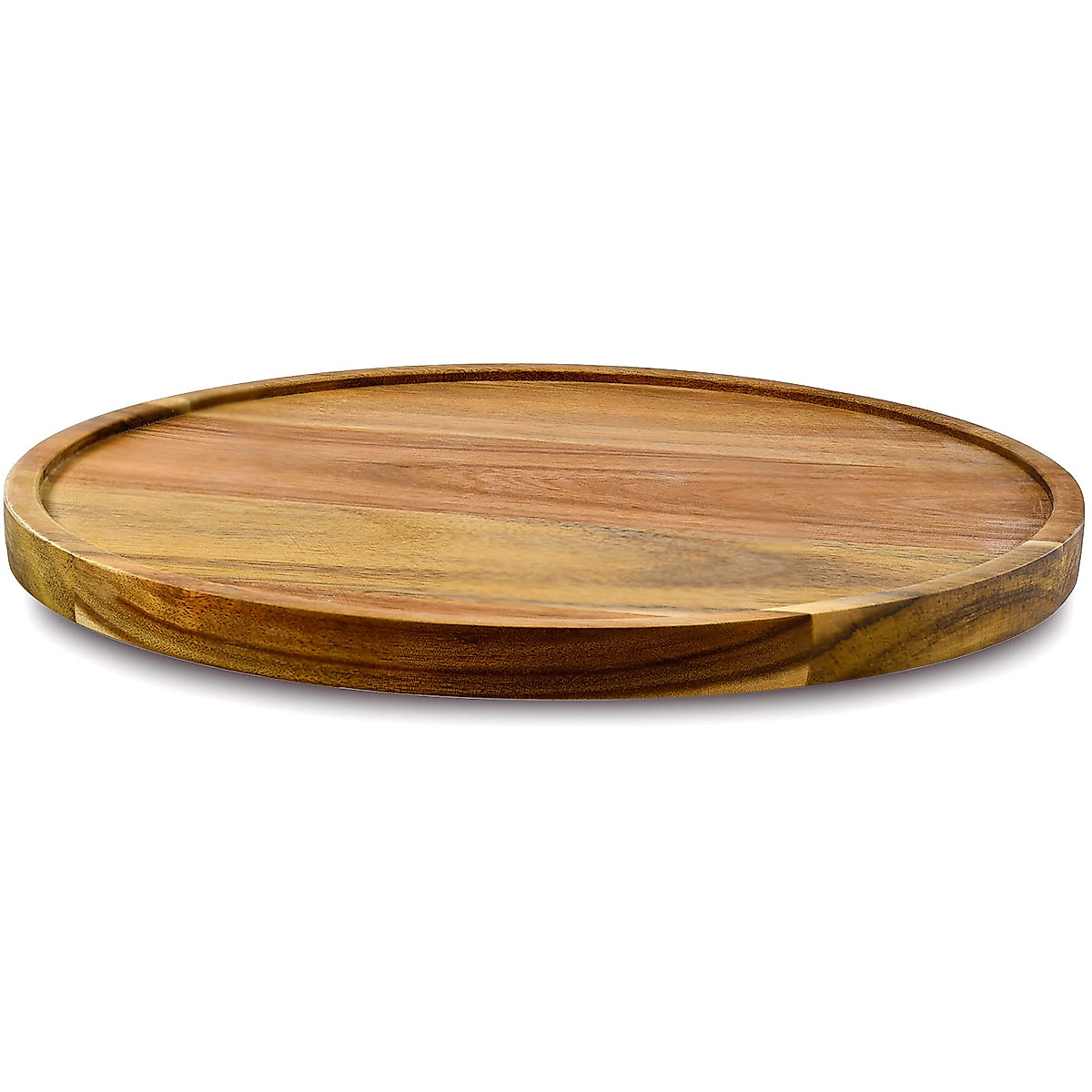 12" Acacia Wood Lazy Susan Organizer Kitchen Turntable for Cabinet Pantry Table Organization
