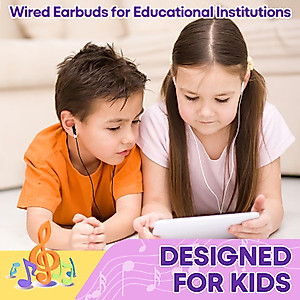 Yoley 200 Packs Classroom Earbuds Bulk Headphones for Kids School Students Children, Wholesale Class Set Durable Earphones, Individually Bagged (200 Black)