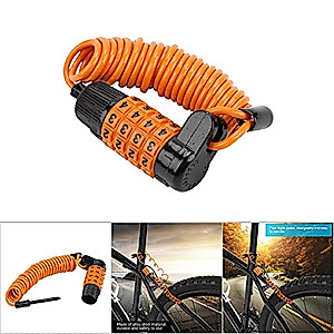 Alloy Steel Portable to Carry Lock Four Digits Codes Bicycle Lock Suitcase. for Mainstream Bike Bike Road Bikes(Orange)