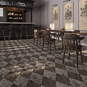 Lucida Surfaces Luxury Vinyl Floor Tiles | Glue Down Adhesive Flooring | Marble Look Rhombus Shaped Tile | MosaiCore | Single Sample Tile