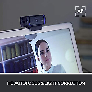 Logitech C920S HD Pro Webcam, Full HD 1080p/30fps Video Calling, Clear Stereo Audio, Light Correction, Privacy Shutter, Works with Skype, Zoom, FaceTime, Hangouts, PC/Mac/Laptop/Tablet/XBox - Black