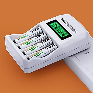 EBL LCD Battery Charger Smart Individual 907 AA AAA Rechargeable Battery Charger for Ni-MH Ni-CD Rechargeable Batteries