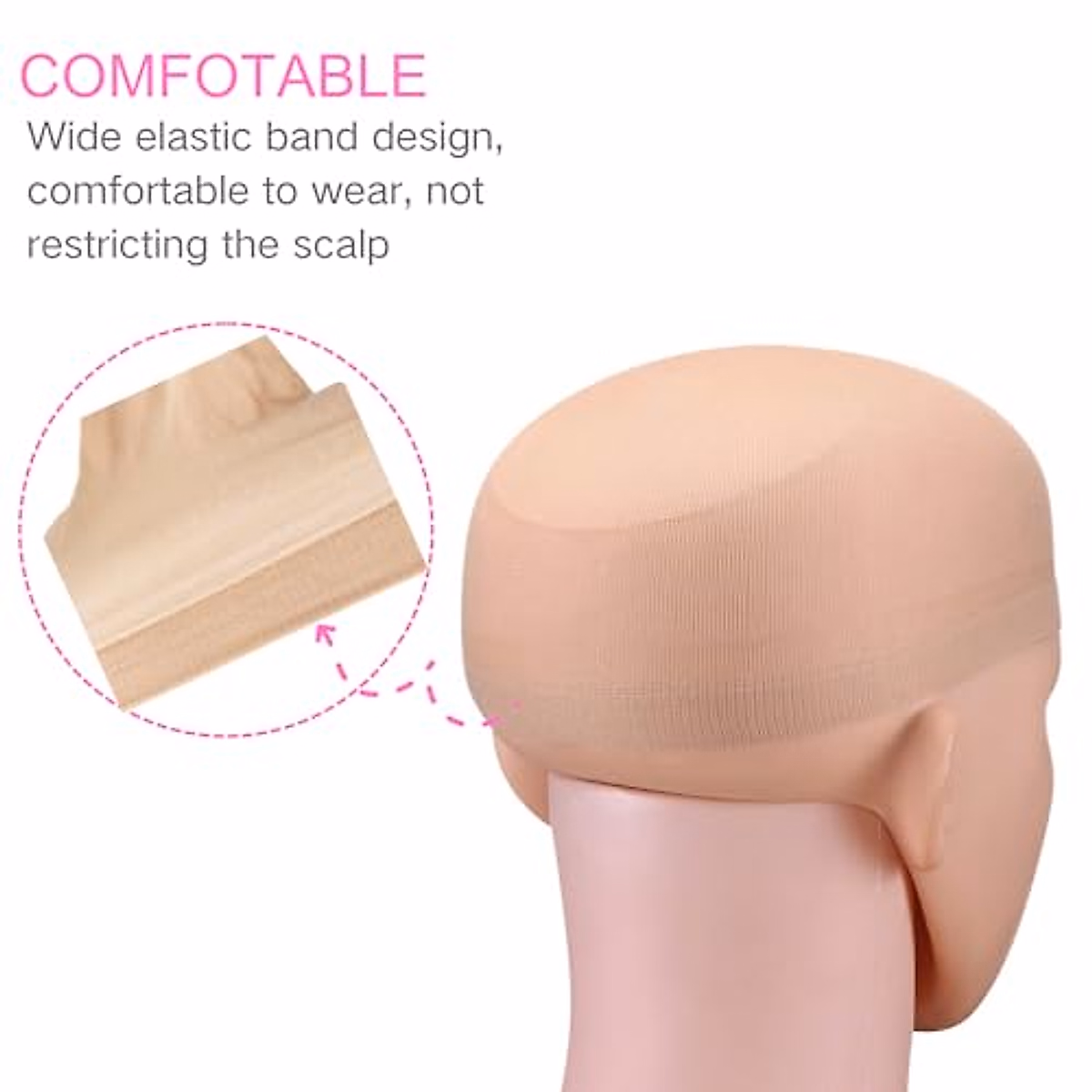 OSCCI Brown Stocking Wig Caps 2 Pieces Stretch and Breathable Nylon Wig Cap Suit for Women and Men (2 Caps)