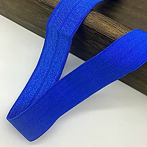 0.4/0.6/0.8/1 Inch Navy Blue Lace Trim Elastic Ribbon Fold Over Spandex Elastic Band for Sewing Lace Trim Waist Band Garment Accessory