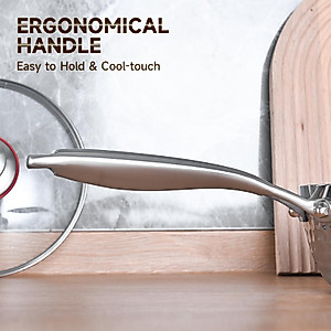 INQIBEE 1.5-2.5 QT Tri-ply Stainless Steel Saucepan Set of 2,lnduction Cooking Sauce Pots with Lids,Heavy Duty,Dishwasher and Oven Safe.