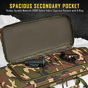 DULCE DOM 36 inch Double Case Soft Bag Gun Case, Perfect for Pistol Storage and Transportation, All Around Shooting Range Rifle Backpack, Indoor Outdoor