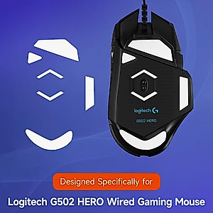 JINGDU Anti Slip Grip Tape and Mouse Feet Set for Logitech G502, Gaming Mouse Skin with Anti Sweat Grip, Black