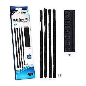 Lironheel Dust-Proof Cover Filter Mesh Jack Stopper Pack Dustproof Kits Suitable for Playstation 4 Pro PS4 Slim Gaming Console Black