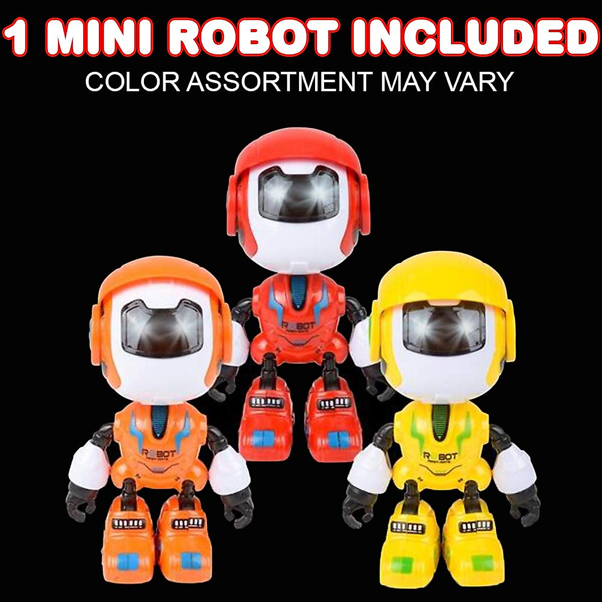 ArtCreativity Mini Robot Toy with Lights and Sounds, 1PC, LED Toy Robot for Kids with Moveable Limbs, Cool Toys for Boys and Girls, Room and Desk Décor, Great Birthday Gift Idea