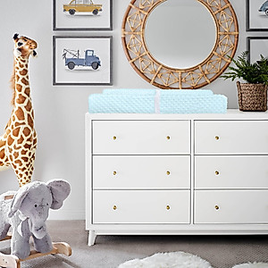 YENING Baby Diaper Changing Pad Cover for Girls Wipeable Covers Soft Minky Dots Changing Table Pads Sheets 31" x 16" Pink