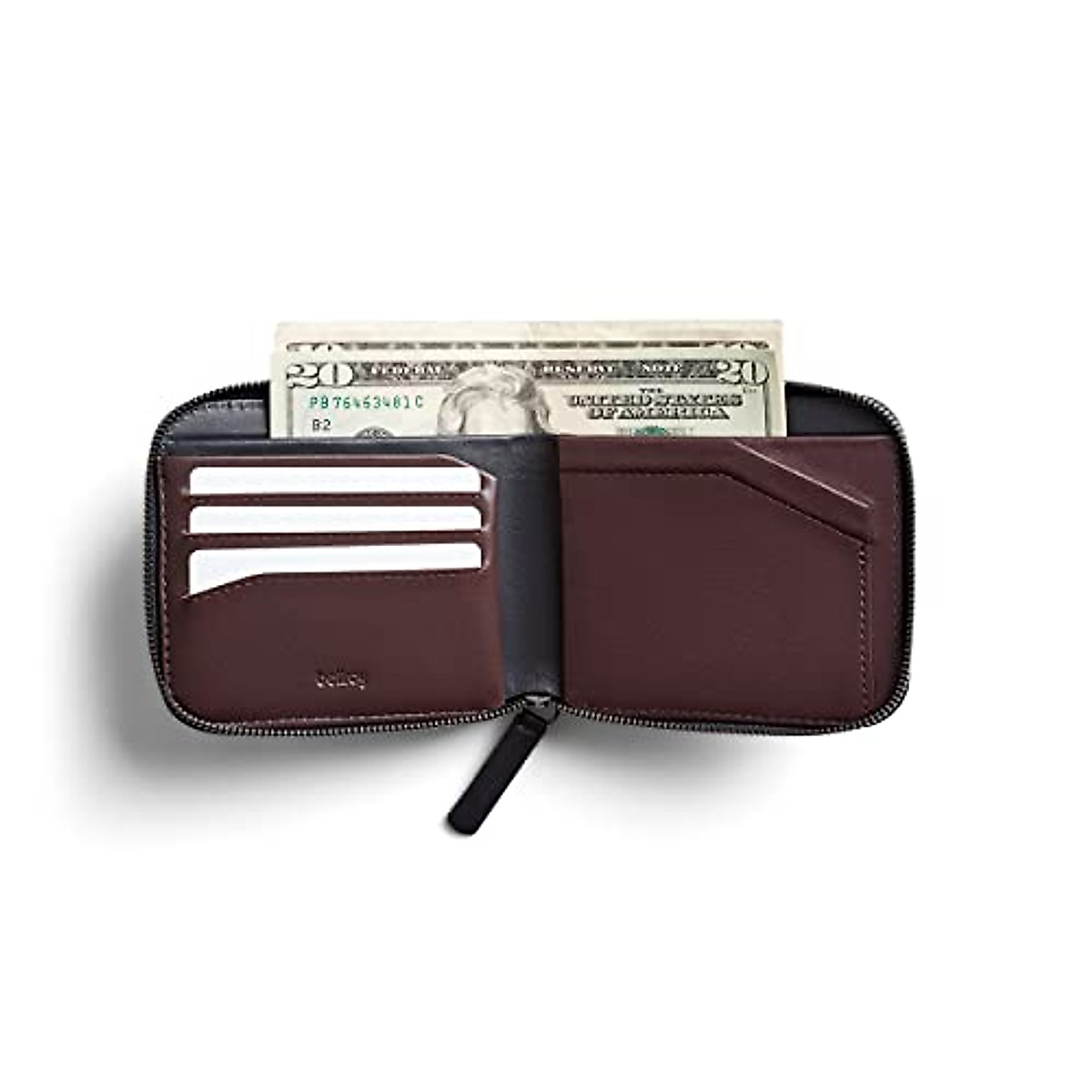 Bellroy Zip Wallet (Leather Wallet, RFID Blocking, Coin Pouch) - Deep Plum