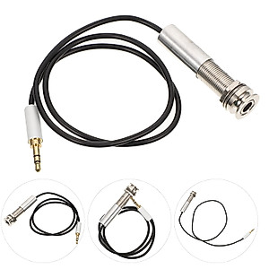 Guitar Pickup Cable Piezo Cable Endpin Output Jack Guitar Adapter Stereo Instrument Cable 600mm (Black)