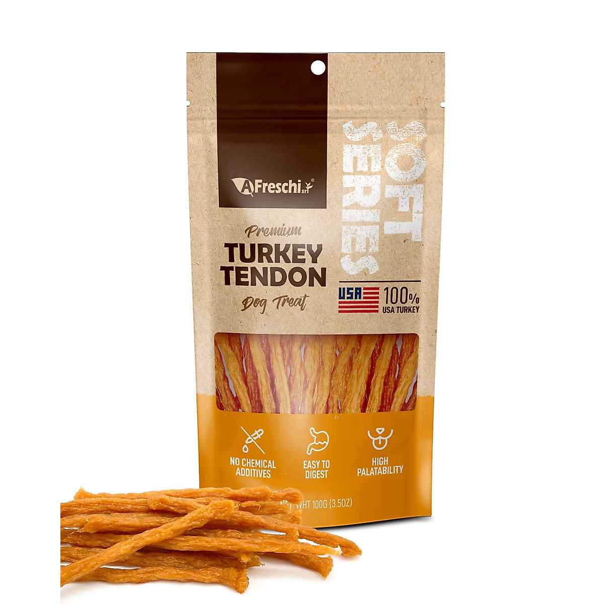 AFreschi Chicken and Turkey Dog Treats (Wrapped Rice Bone+Soft Strip, Pumpkin)