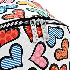 BRITTO Romero Vegan Leather Large Backpack, Hearts