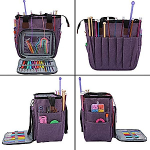YOUNGL Knitting Bag - Large Capacity Yarn Storage Bag Portable Knitting Tote Bag Carrying Storage Bag for Yarn and Unfinished Project, High Capacity, Easy to Carry Crochet Hooks