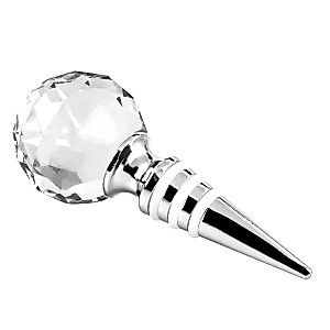 Crystal Wine Stoppers, YINUO Wedding Gift Diamond Wine Saver Wine Bottle Stopper with Gift Box - Crystal Clear