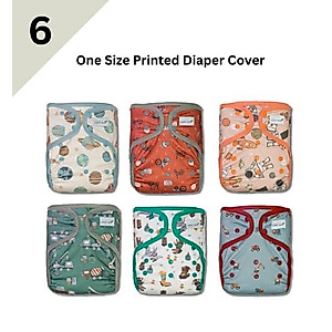 KaWaii Baby Happy Leak-Free Cloth Diaper Covers, Double Waterproof Layer Adjustable Reusable Diaper Cover Baby Boys 8-36 pounds, Pack of 6