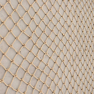 RZM Rope Net Nautical Decorative Fish Net，Retro Photo Show Wall Decoration Hand-Woven Truck Cargo Trailer Net, 4mm Child Safety Netting for Balcony (Color : Beige-10cm, Size : 1x15m)
