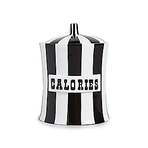 Jonathan Adler Women's Vice Calories Canister, Black/White, One Size