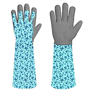 Long Gardening Gloves for Women Thorn Proof, Comfortable Soft Leather Garden Gloves for Gardening, Cleaning, Digging