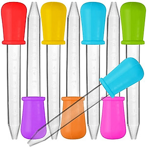 COLIBROX Liquid Dropper - Silicone Droppers for Kids - Pipette Kids - 5 ML Pipettes Plastic Droppers - Candy Dropper - Water Droppers for Kids - Preschool Droppers - Food Grade Pipettes