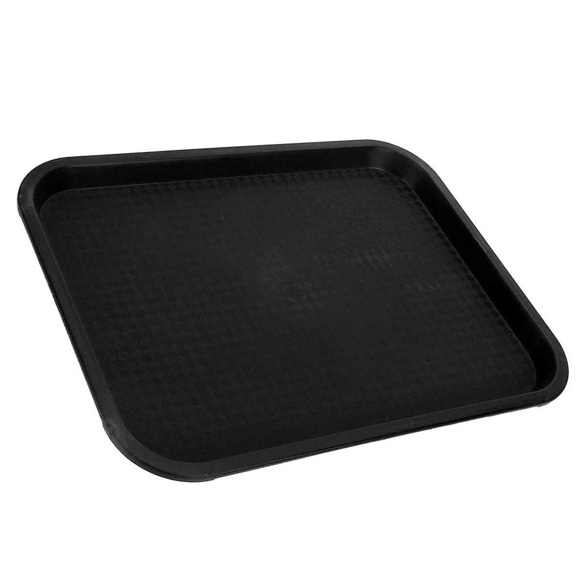 Food Service Tray, Professional Slip Resistant Fast Food Tray Safe Mellow Multi Purpose for Restaurant Canteen(Black)