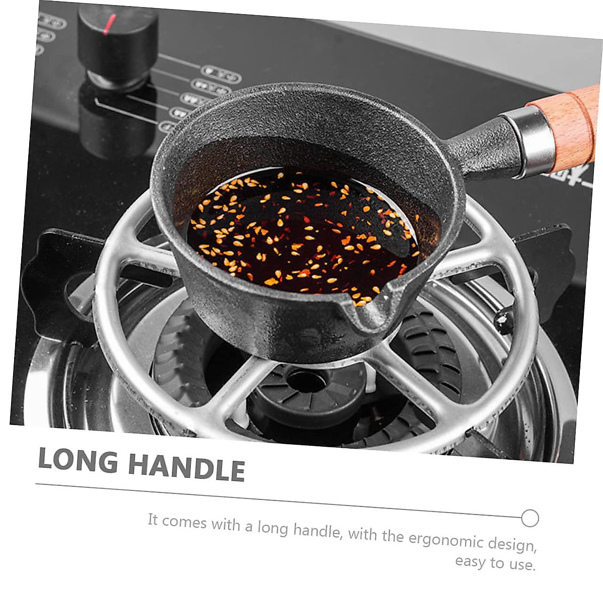 SHOWERORO Mini Hot Oil Pan Butter Warmer Pot Baking Heating Holder Lead Melting Pot Milk Pan Pasta Pot Milk Saucepan Cast Iron Pot Omelette Pan Frying Pan Small Tools Baby Wooden With Cover