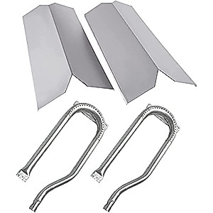 SafBbcue 15" x 21.5" Grill Grates Grids and Heat Plates Burner Covers Replacement for Kitchen Aid 720-0891B, 720-0891R, 730-0891B, 730-0891R (Stainless Steel)