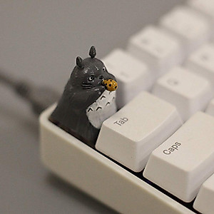 HFSECURITY Totoro Keycaps for Cherry Mx Switch Mechanical Gaming Keyboard Keycaps Replacement DIY Japanese Anime Style Totoro Keycaps