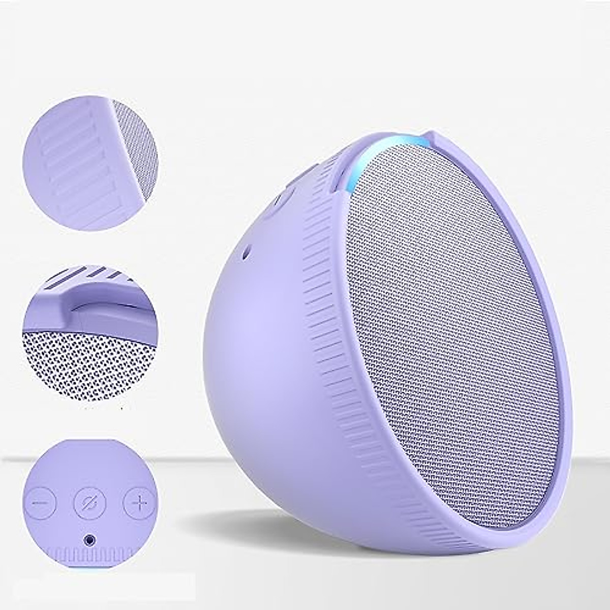 Protective Cover for Echo, Silicone Cover Shockproof Case Protector Elastic Soft Case Cover Speaker Skin for Echo pop (Purple)