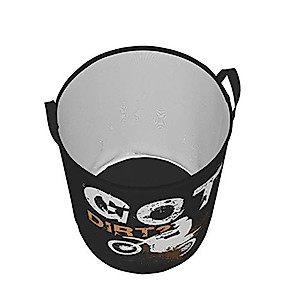 NYIVBE Got Dirt Bike Motocross Racing Laundry Hamper with Handle,Collapsible Round Storage Bin for Bathroom Home Decor Baby Hamper Boxes Baby Clothing