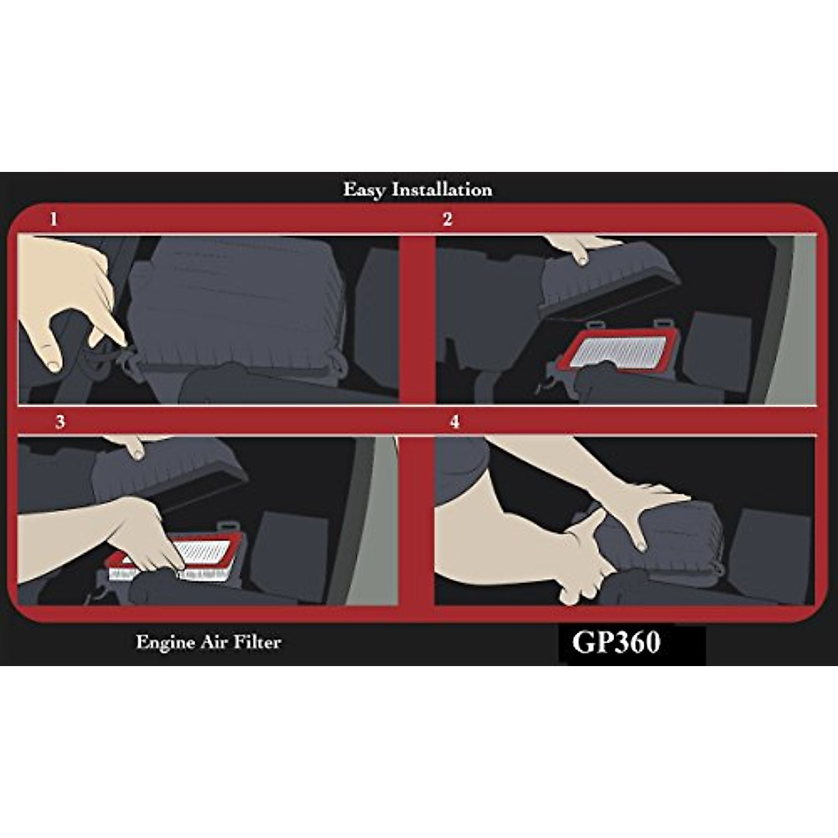 EPAuto GP360 (CA9360) Replacement for Toyota / Lexus Rigid Panel Engine Air Filter