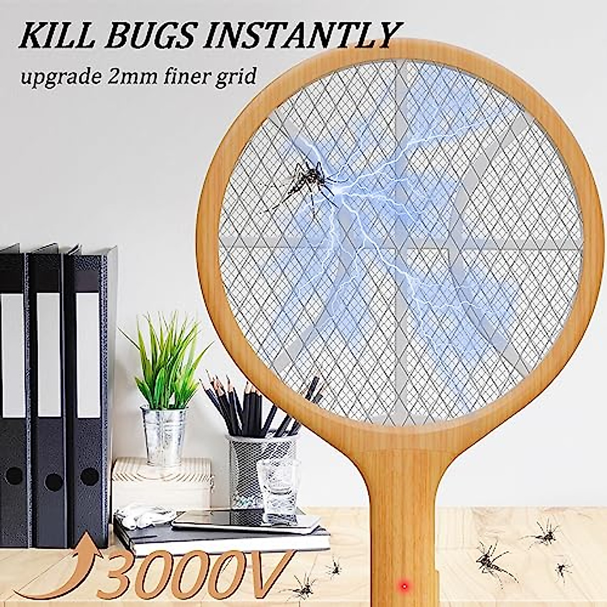 Endbug 2 Pack Electric Fly Swatter & Handheld Bug Zapper Racket for Indoor and Outdoor