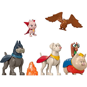 Fisher-Price DC League of Super-Pets Preschool Toys Figure Multipack, Krypto Ace PB Chip Pigasus & Lulu for Pretend Play Kids Ages 3+ Years