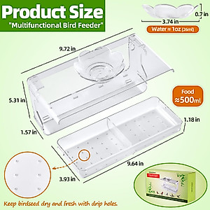 WENMIXER Window Bird Feeder with Non-Marking Self-Adhesive Hooks, Clear Window Bird Feeder for Outside, Transparent Bird House, Outdoor Bird Feeders, Wild Bird Watching Gift, Garden Decor