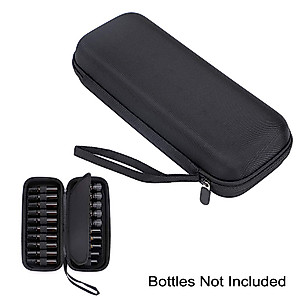 Hipiwe EVA Essential Oils Carrying Case Organizer for 20 Bottles 5ml 10ml Standard and Rollers Bottles Portable Hard Shell Essential Oils Travel Bag Holder for Essential Oils Bottle Storage (Black)